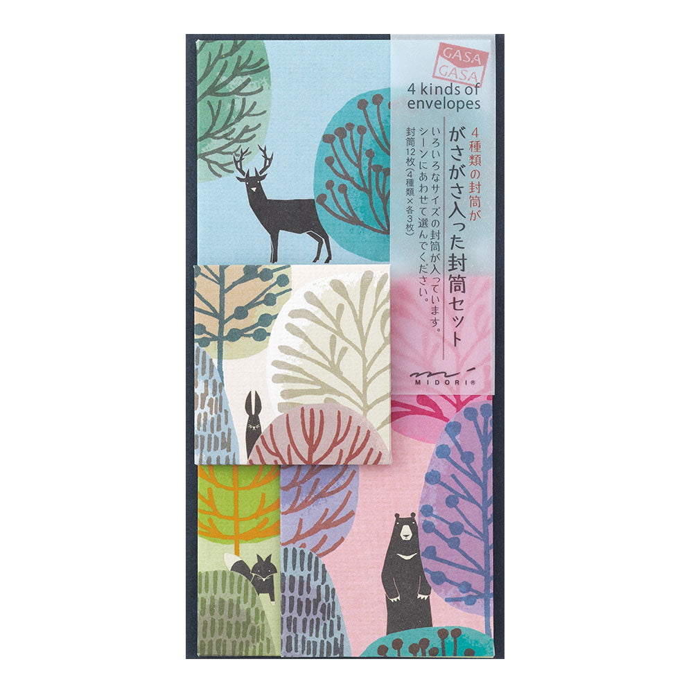 MIDORI Multiple Packed Envelopes Forest Animals – CzipLee Retail